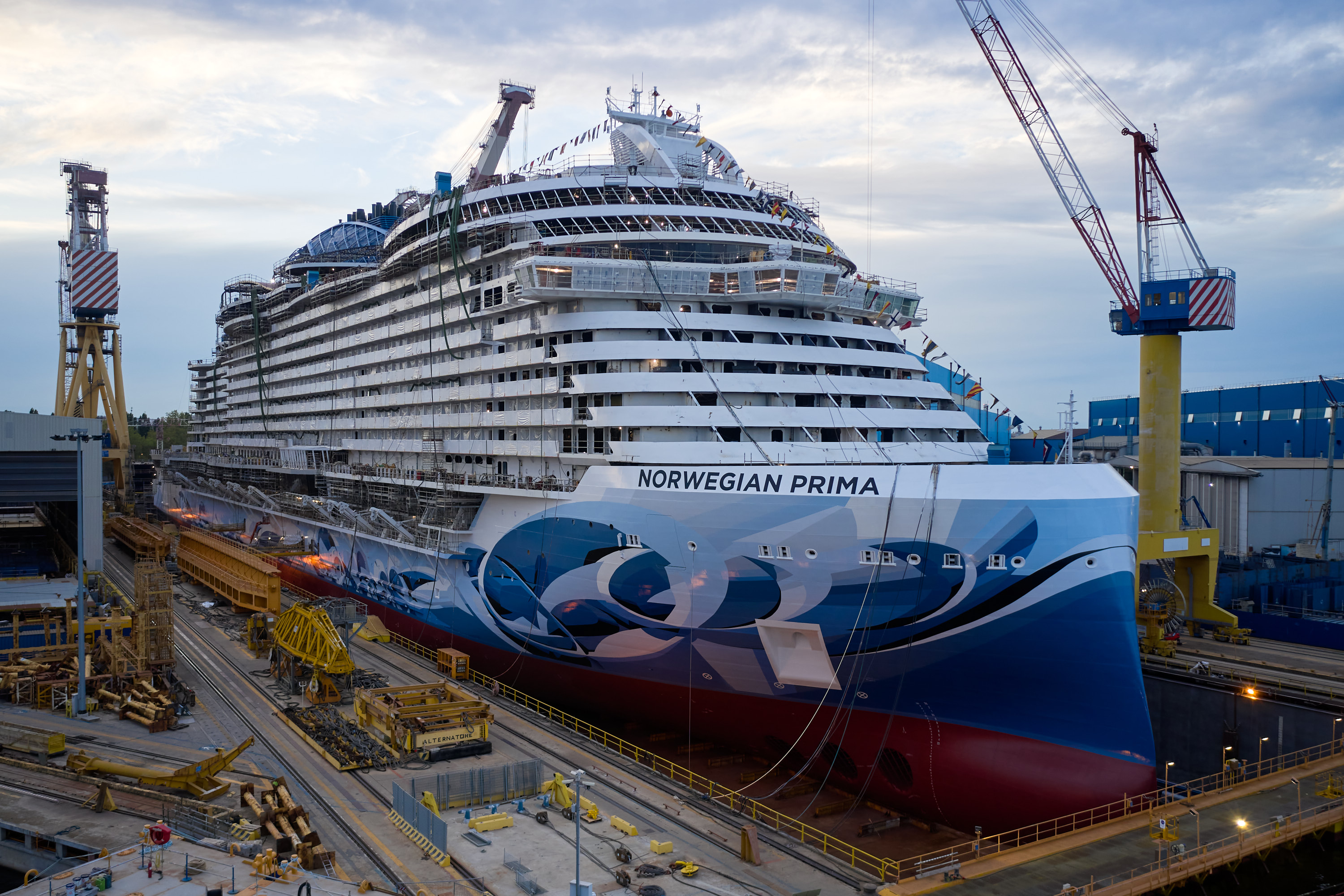 NCL s Lead Prima class Cruise Ship Launched In Italy Offshore Energy